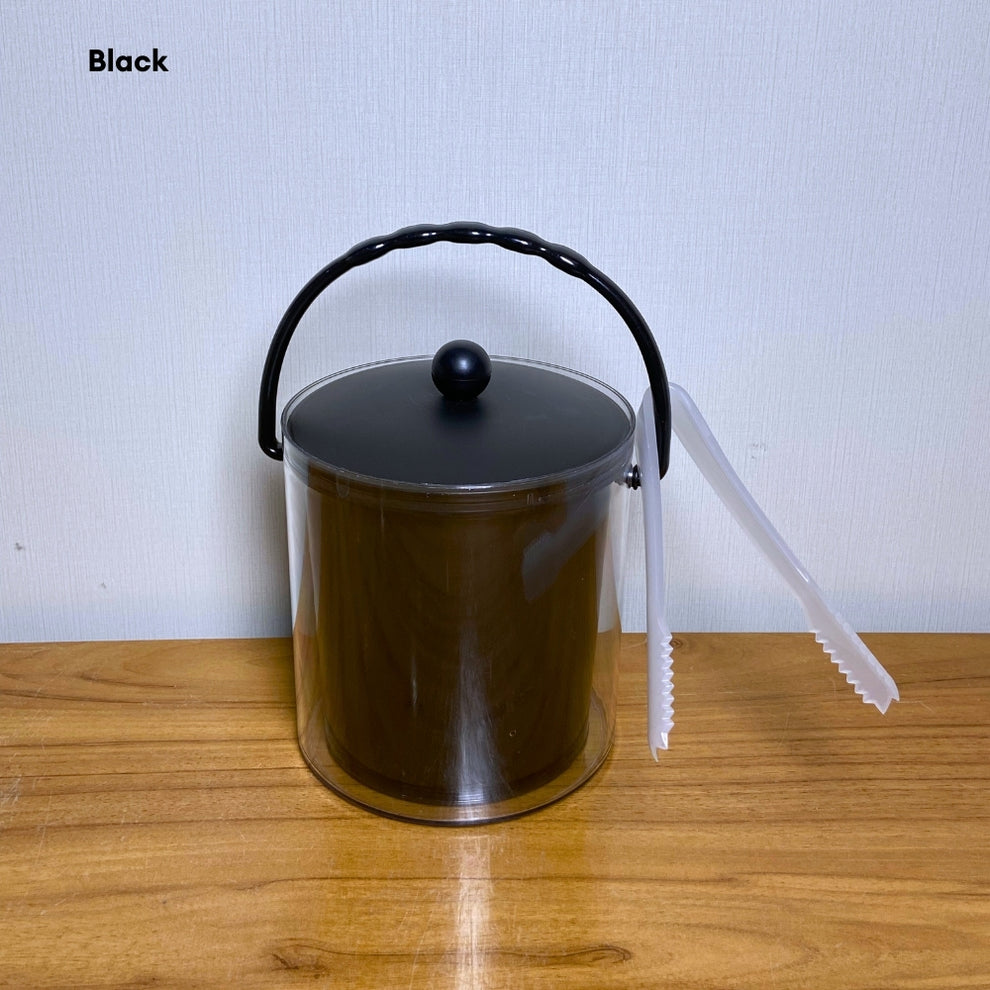 LOCAUPIN 2L Ice Bucket with Tongs Ice Pail Container Cooler with Lid W ...
