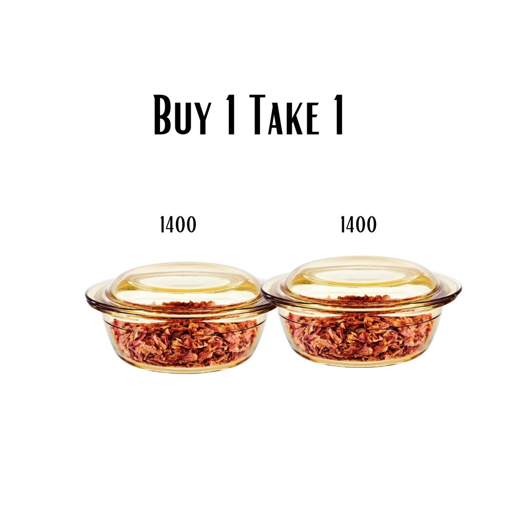 Locaupin B1T1 Amber Crystal Cooking Pot with Lid Microwave Oven Safe B ...