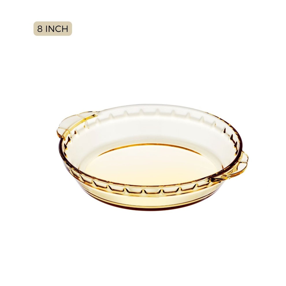 LOCAUPIN Borosilicate Glass Round Vintage Baking Tray Microwavable Ove ...
