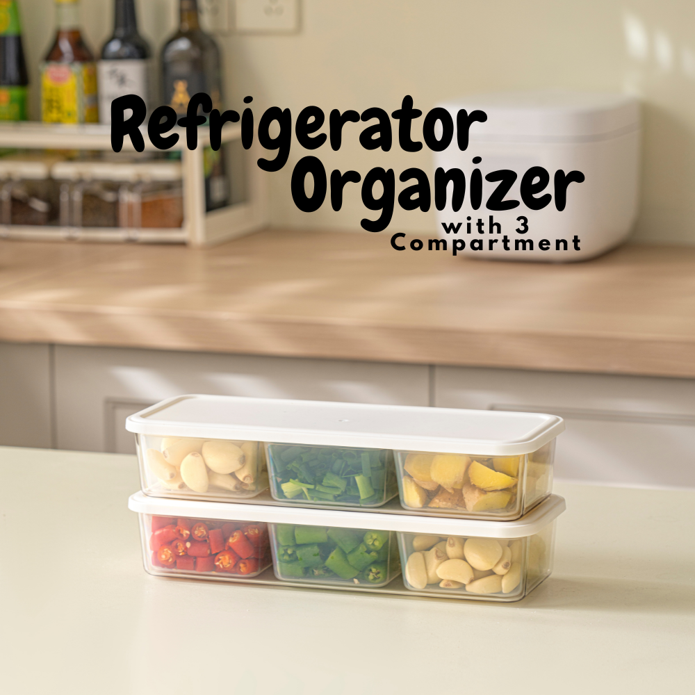 Locaupin Refrigerator Organizer with 3 Removable Compartment High Qual ...