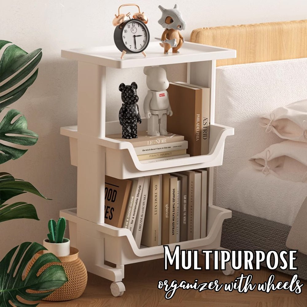 Locaupin Multifunctional Moving Storage Rack Side Table Organizer Bath ...