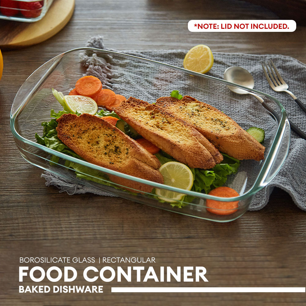 Locaupin Rectangular Baking Plate Borosilicate Glass Snack Bread Pan O ...